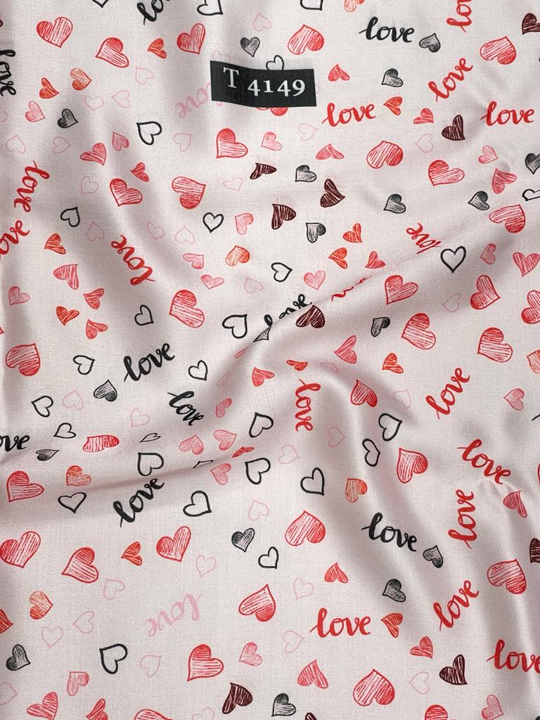 HEART PRINT ON MODAL SATIN – The Wardrobe Fabrics